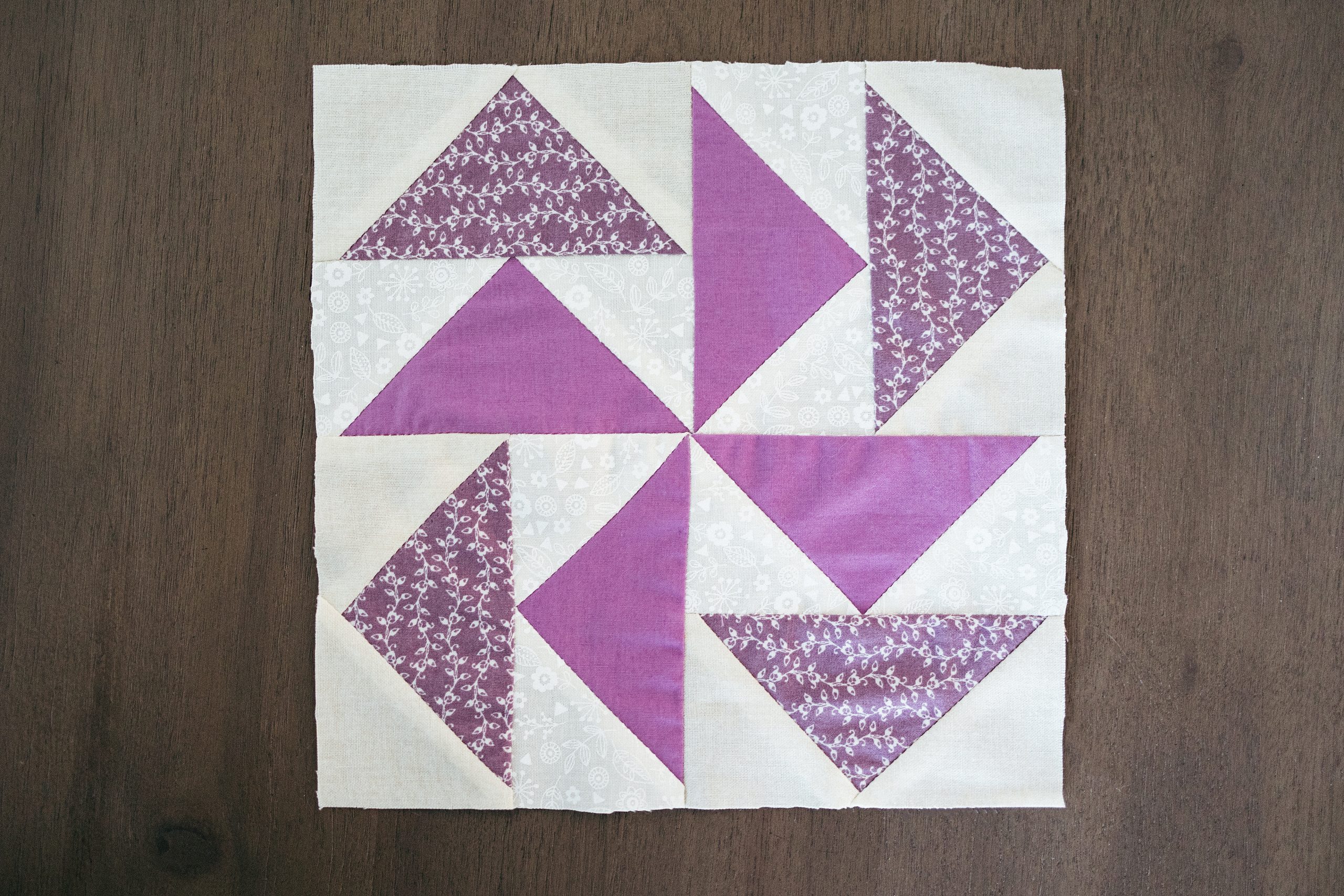 Amethyst Flying Geese Quilt Block - We Like Quilting