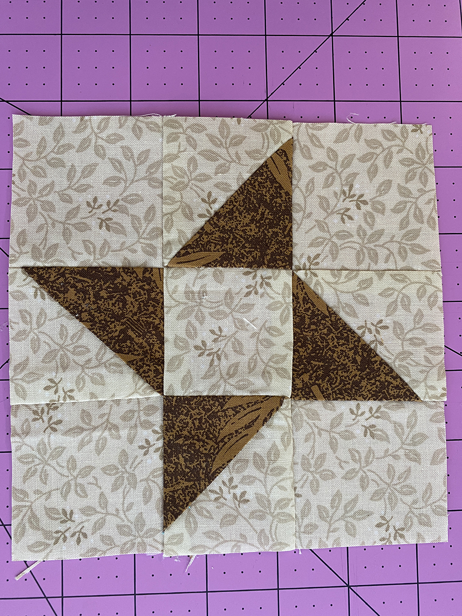 Mocha Friendship Star Quilt Block - We Like Quilting