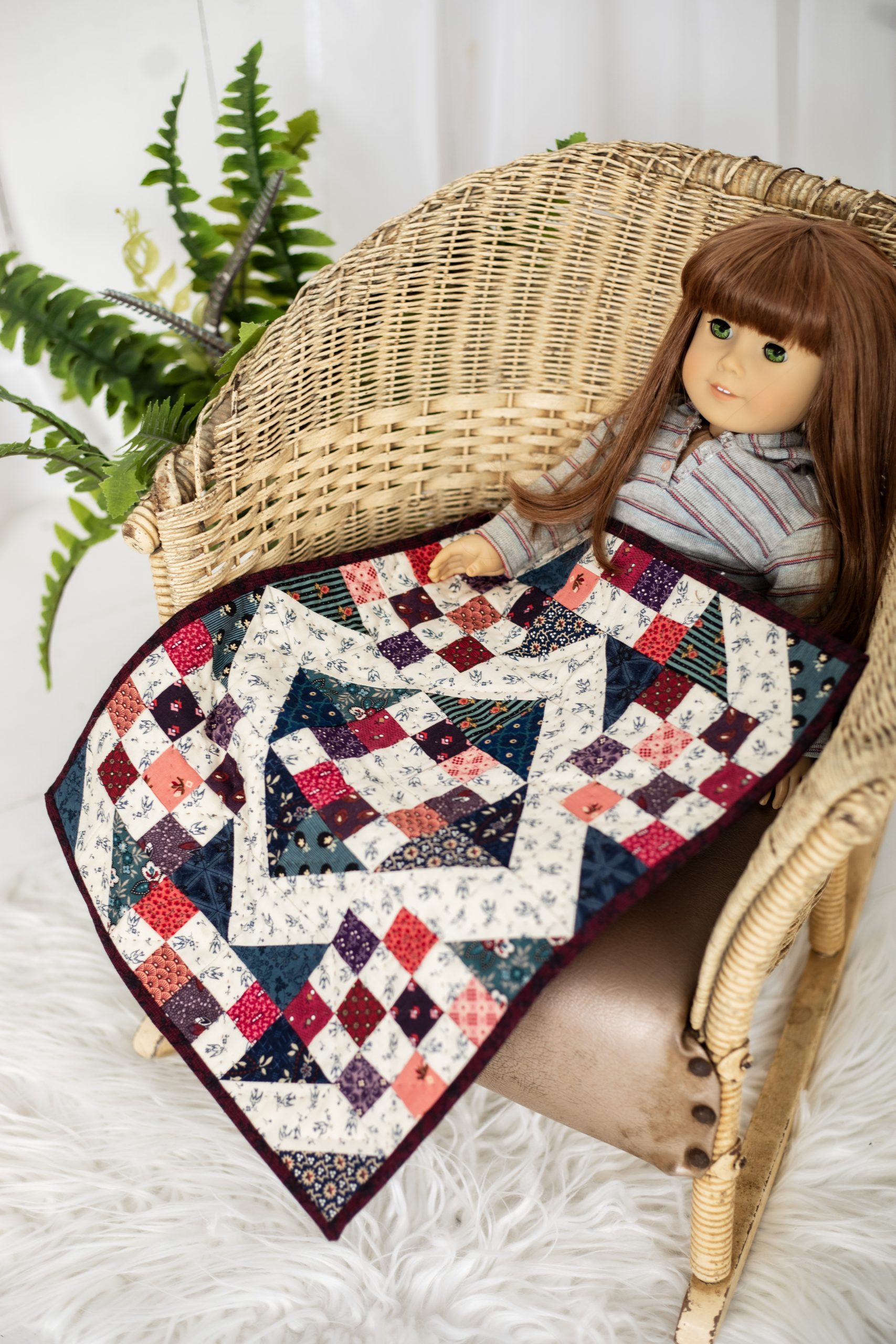 Wild Orchid Scrappy Doll Quilt Pattern - We Like Quilting