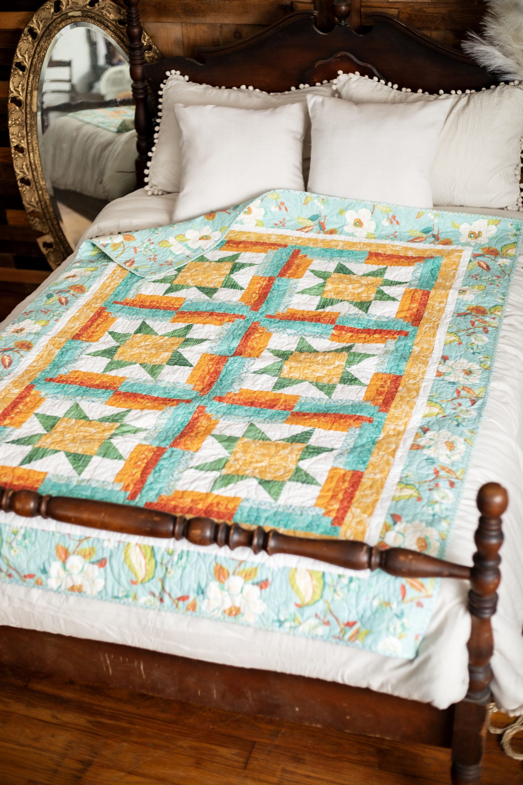 Log Cabin Sun Star Quilt Pattern - We Like Quilting