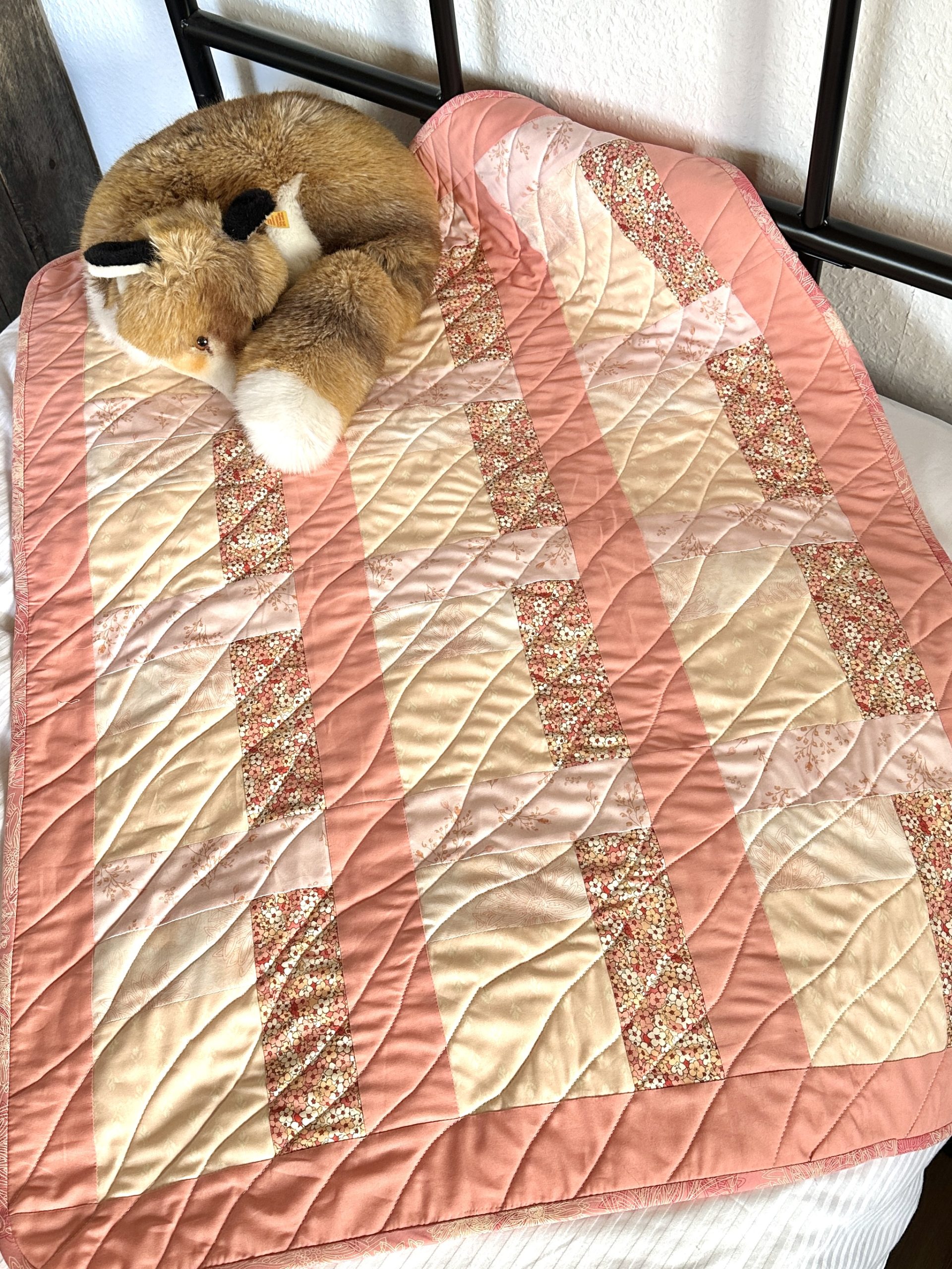 Little Pink Log Cabin Baby Quilt Pattern - We Like Quilting