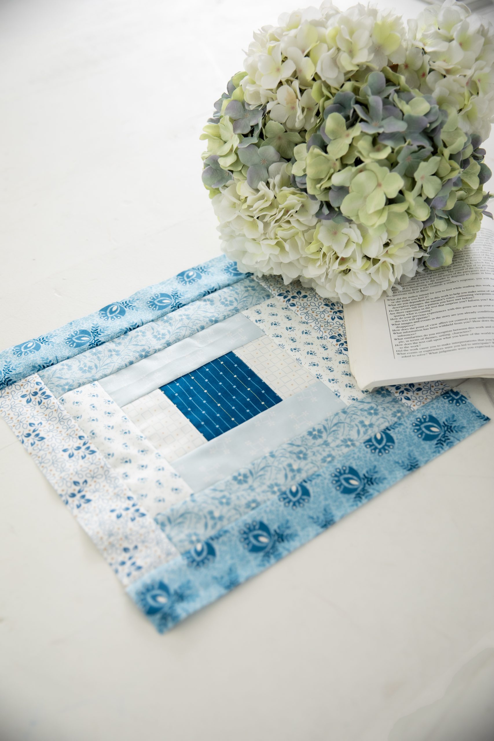 Country Blue Courthouse Steps Quilt Block - We Like Quilting